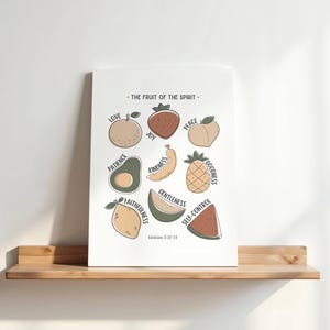 Fruit of the Spirit Poster, Neutral Christian Poster for Kids, Bible ...