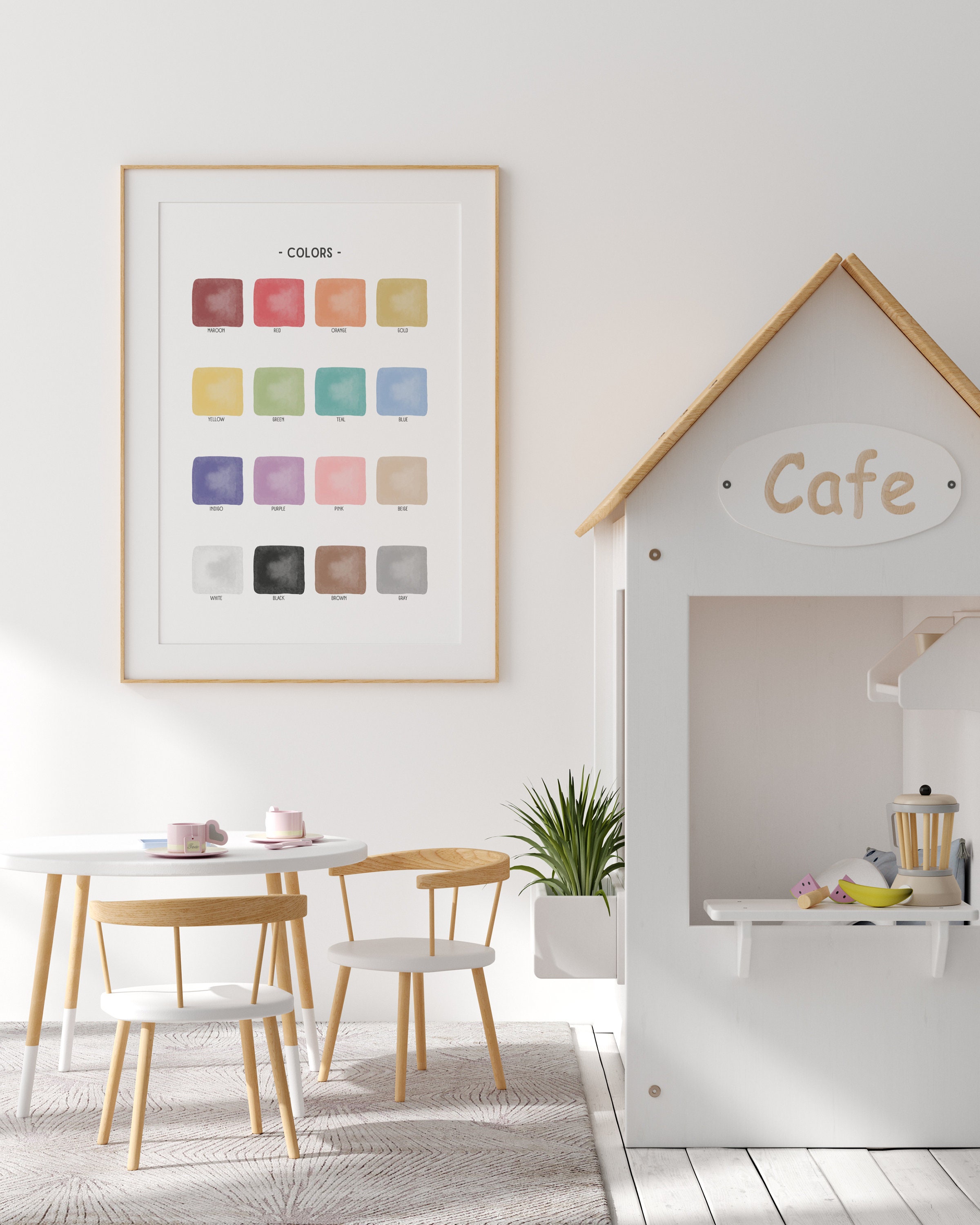 Colors Print, Colour Chart Poster, Educational Wall Art, Homeschool ...