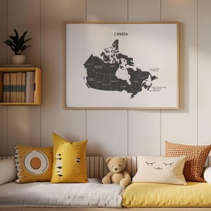 Map of Canada Poster, Canadian Map Educational Poster, Geography ...