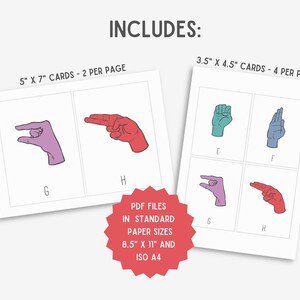 26 Printable Sign Language Alphabet Flashcards, Kids Rainbow Learn to ...