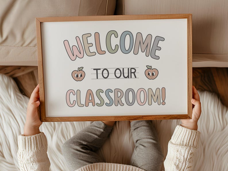 Pastel Classroom Welcome Sign, Back to School Classroom Decor, Teacher ...