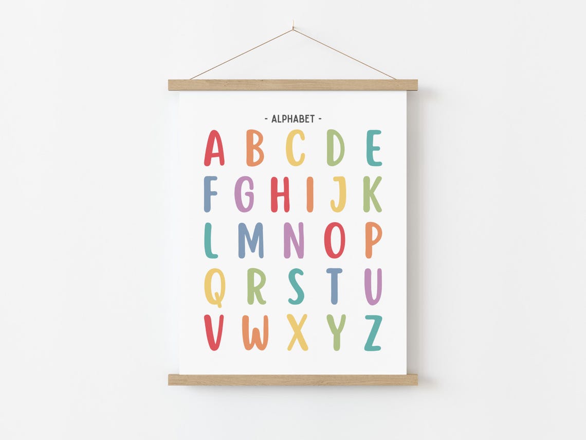 Rainbow Alphabet Poster, Abcs Nursery Print, Educational Poster for ...
