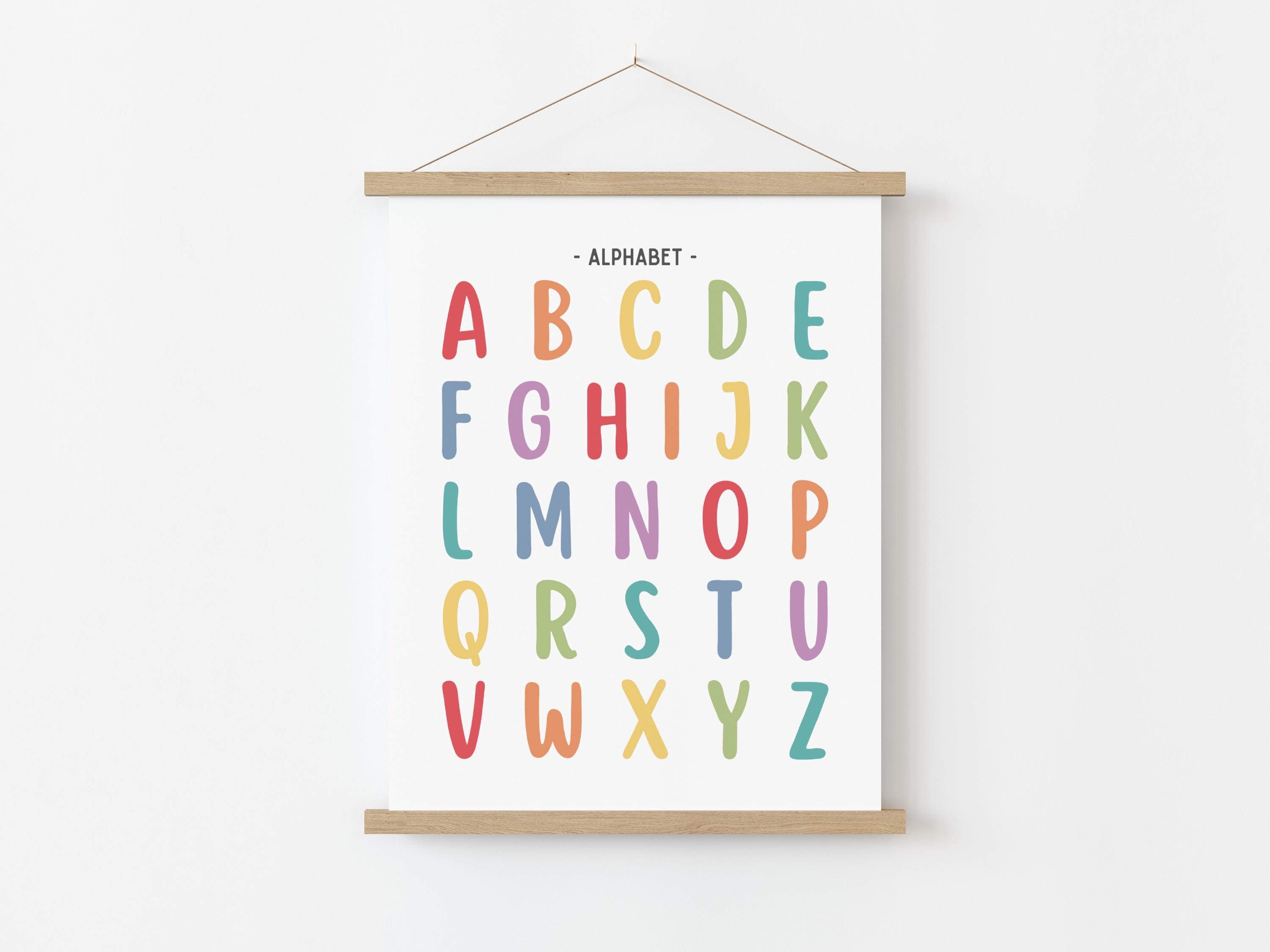 Rainbow Alphabet Poster, Abcs Nursery Print, Educational Poster for ...