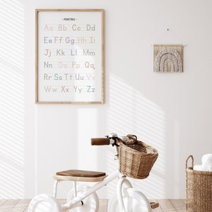 Printing Alphabet Pastel Poster, Letters Print, Kids Educational Wall ...