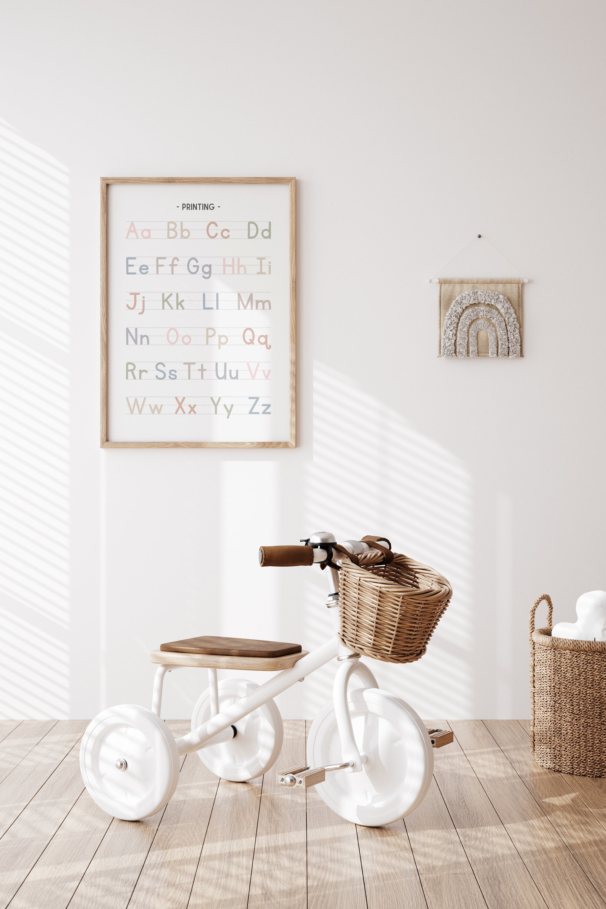 Printing Alphabet Pastel Poster, Letters Print, Kids Educational Wall ...