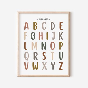 Set of 6 Educational Posters, Neutral ABC Numbers Days Months Weather ...