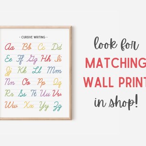 Printable Cursive Writing ABC Flashcards, Kids Preschool Handwriting ...