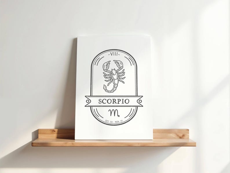 Scorpio Zodiac Poster, Astrology Print, Horoscope Gift, Gift for ...