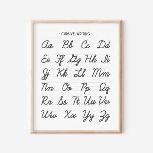 Cursive Writing Alphabet Poster, Handwriting Letters Chart, Educational ...