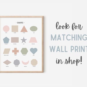 16 Printable Geometric Shapes Flashcards, Kids Pastel 2D Shapes Cards ...