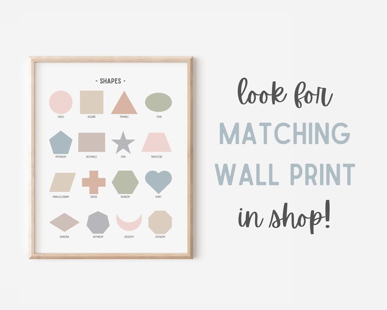 16 Printable Geometric Shapes Flashcards, Kids Pastel 2D Shapes Cards ...