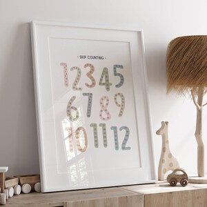 Skip Counting Poster, Pastel Math Poster, Counting Chart, Printable ...
