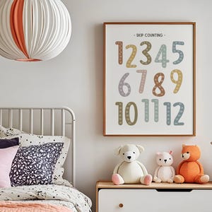 Skip Counting Poster, Muted Rainbow Math Poster, Counting Chart ...