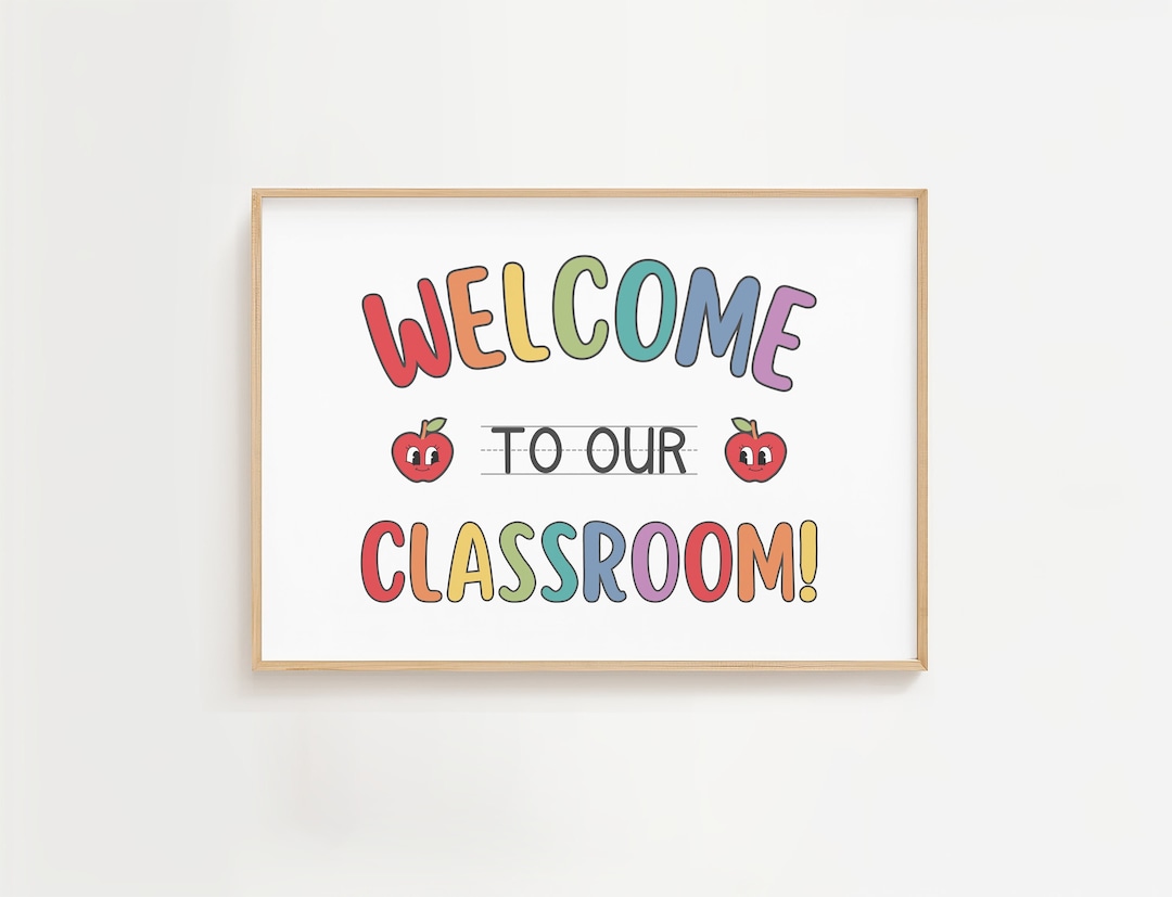 Rainbow Classroom Welcome Sign, Back to School Classroom Decor, Teacher ...