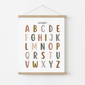 Alphabet Neutral Print, Boho Letters Poster, Educational Wall Art ...