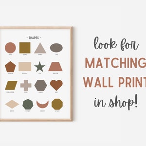 16 Printable Shapes Flashcards for Kids, Neutral Geometric Shapes Cards ...