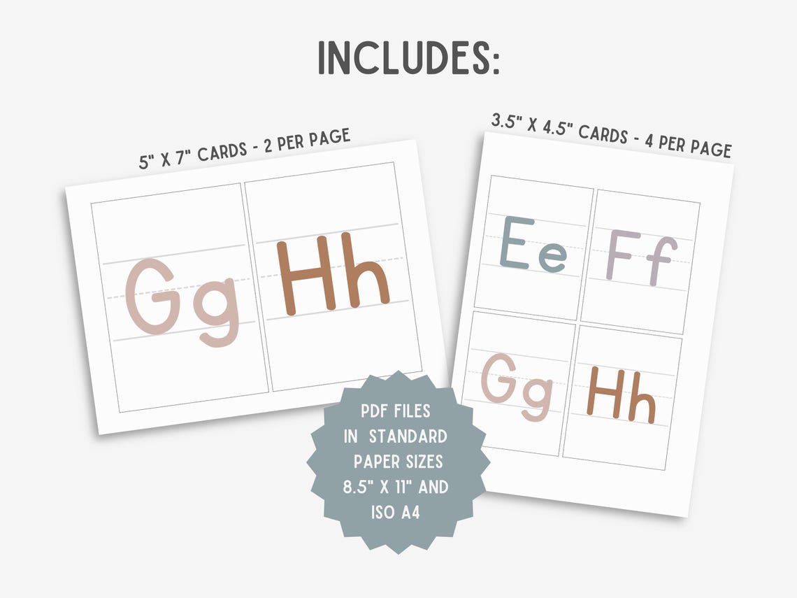 Printable Alphabet Flashcards, Toddlers ABC Flashcards, Handwriting ...