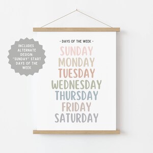 Set of 2 Pastel Days of the Week and Months Posters, Homeschool ...
