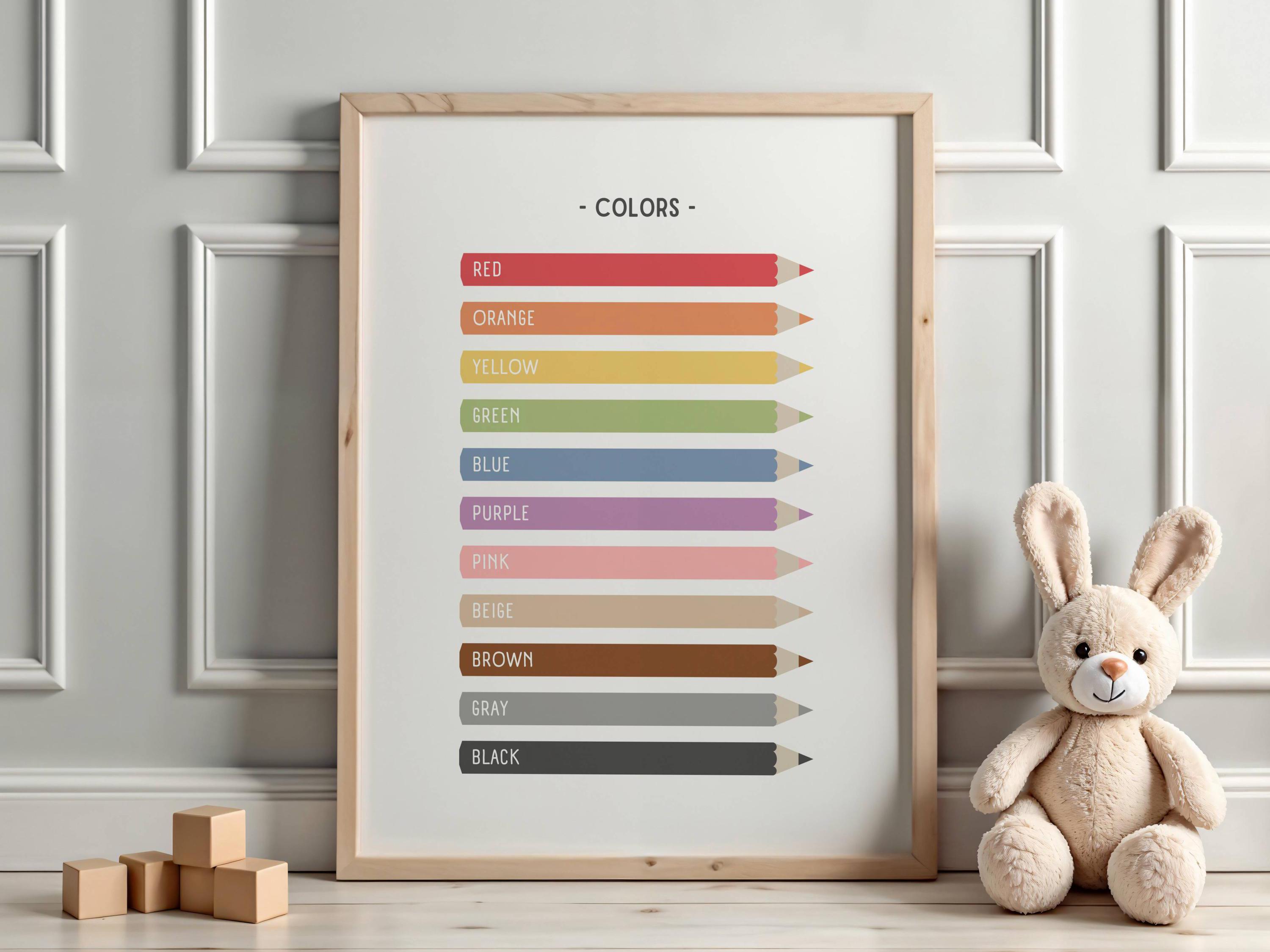 Rainbow Colors Educational Poster, Colours Print, Printable Homeschool ...