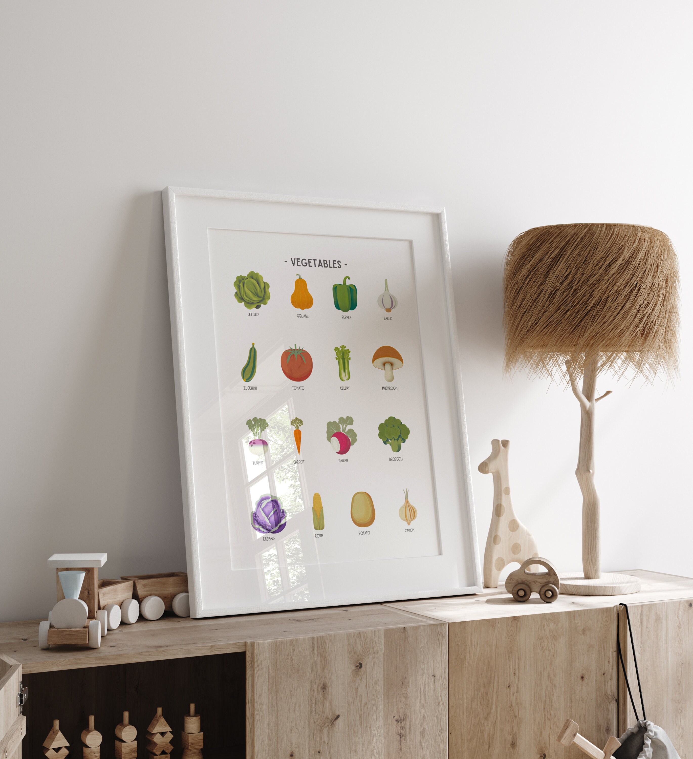 Vegetables Print, Veggies Food Poster, Educational Wall Art, Homeschool ...