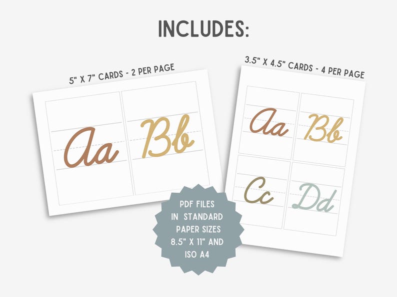 Cursive Writing Flashcards, Printable Alphabet Cards for Kids ...