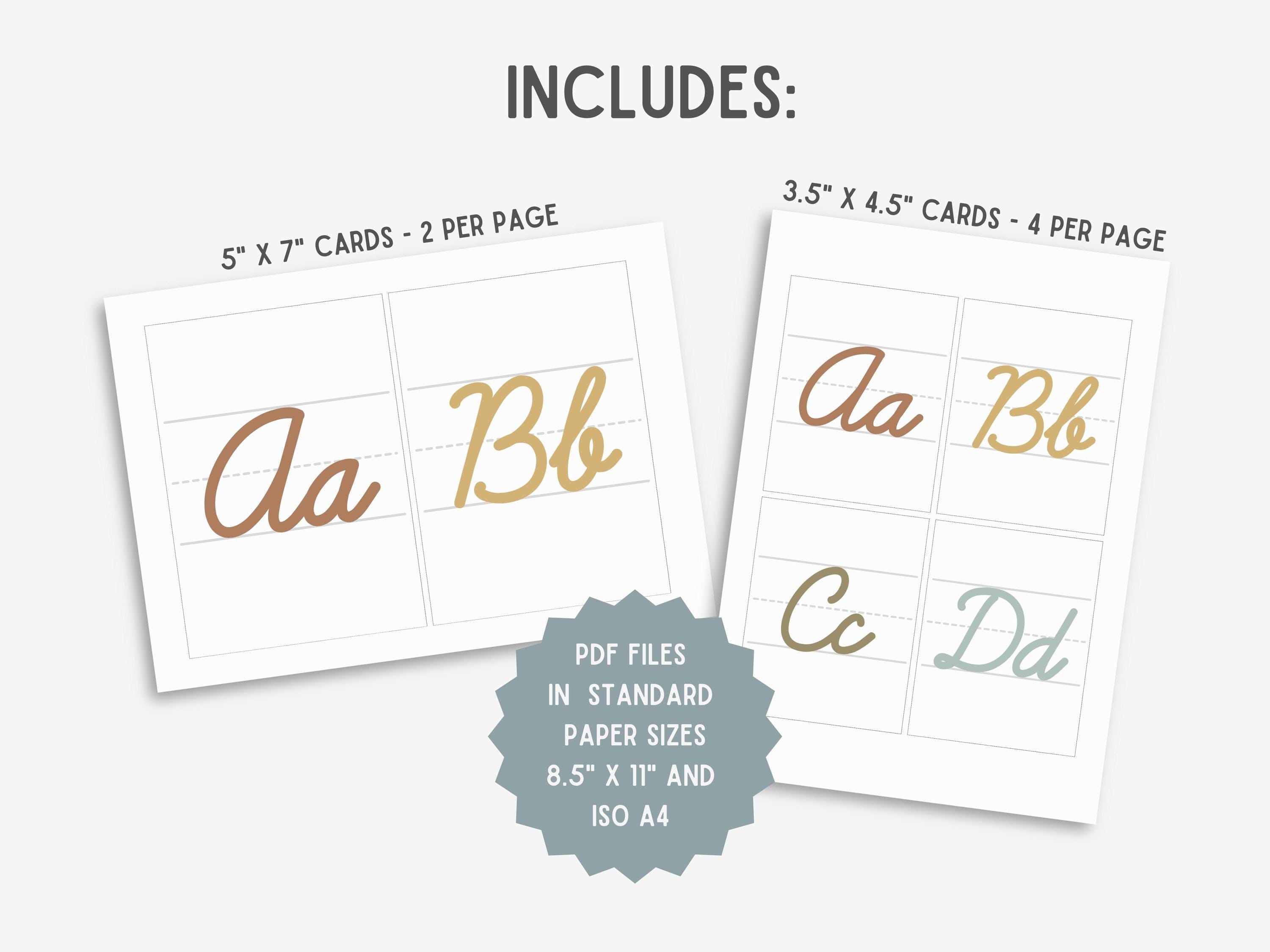 Cursive Writing Flashcards, Printable Alphabet Cards for Kids ...
