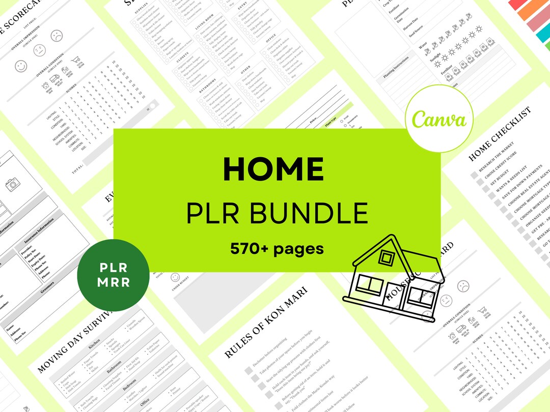 Home Property Bundle PLR Canva Template Planners Journals Printable MRR ...