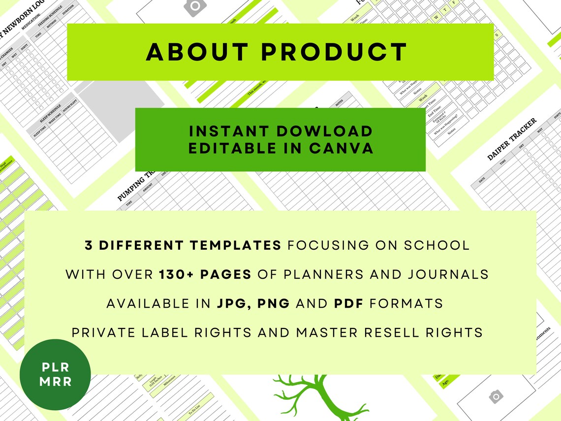 PLR Pregnancy Bundle Canva Template Planners Journals Printable MRR ...