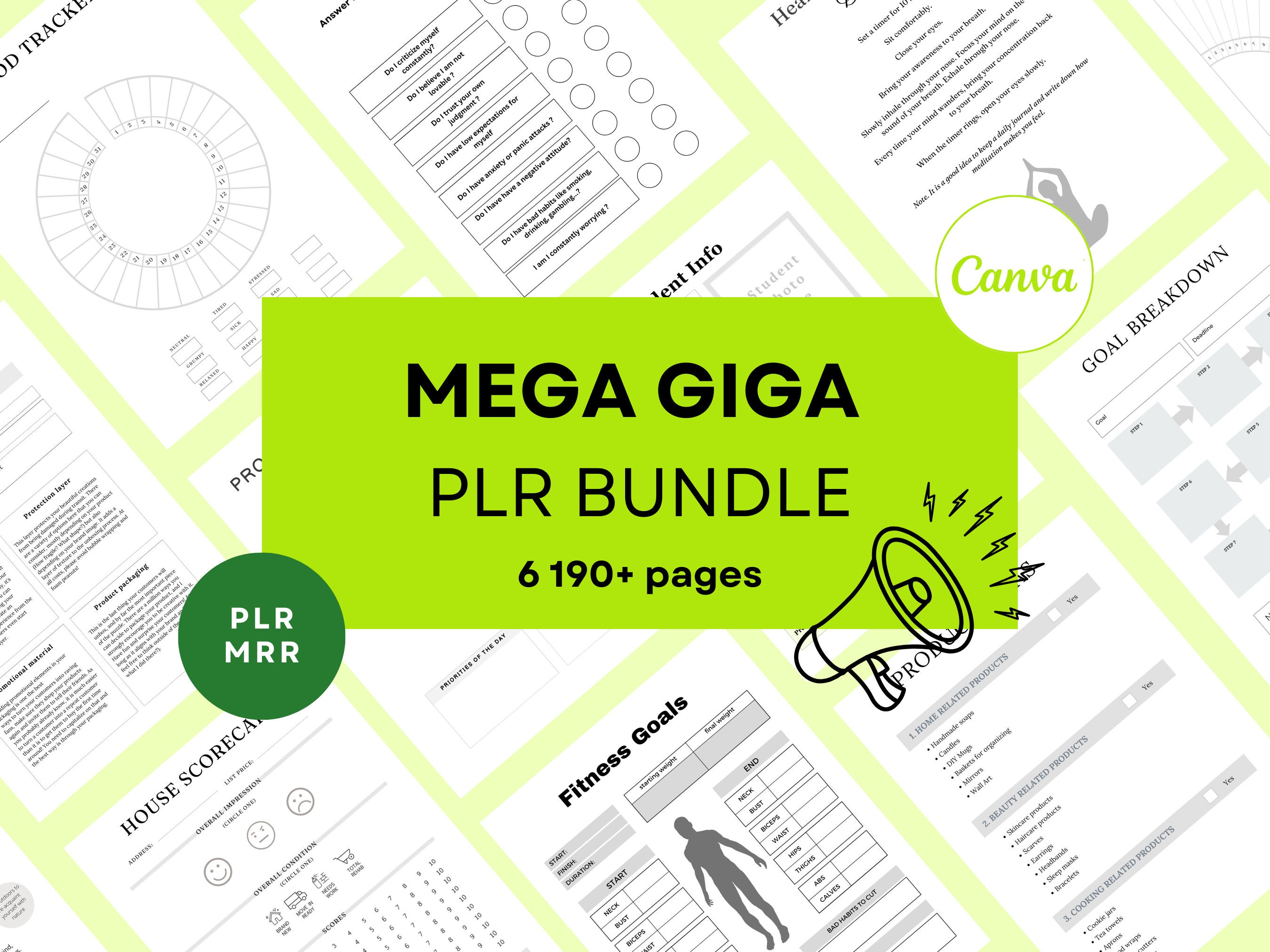 2024 PLR Canva Template Bundle Planners Journals Trackers MRR Master Resell Rights Printable PLR ...
