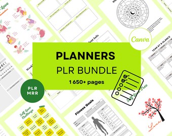 2024 PLR Canva Template Bundle Planners Journals Trackers MRR Master Resell Rights Printable PLR ...