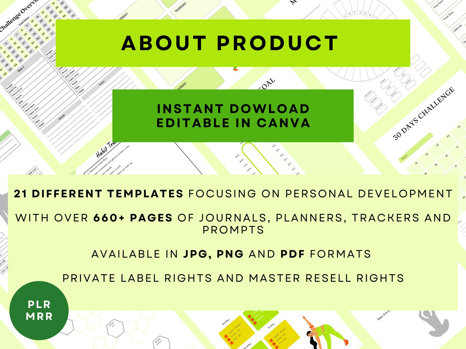 Personal Development Bundle PLR Canva Template Planners Journals ...