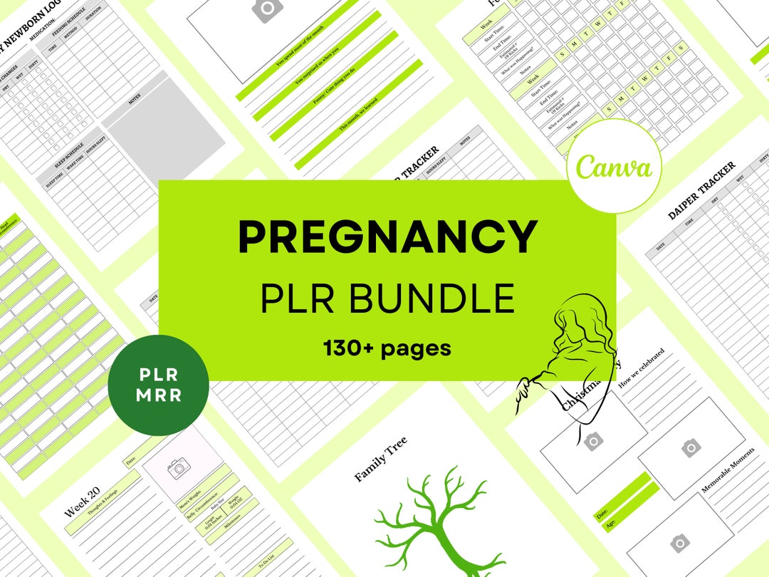 PLR Pregnancy Bundle Canva Template Planners Journals Printable MRR ...