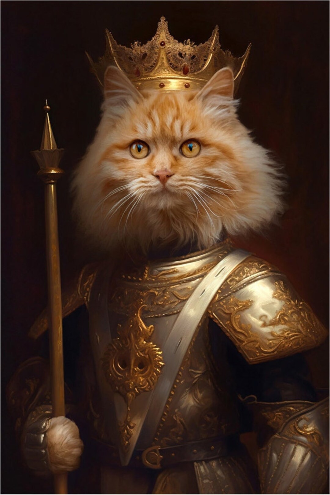 Personalized Medieval Pet Portraits, Chivalric Style, Pet Lord, Custom ...