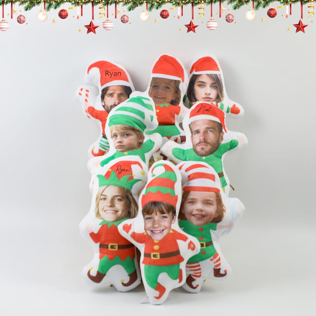 Custom Elf Name Pillow | Custom Christmas Elf Face Pillow | Custom ...