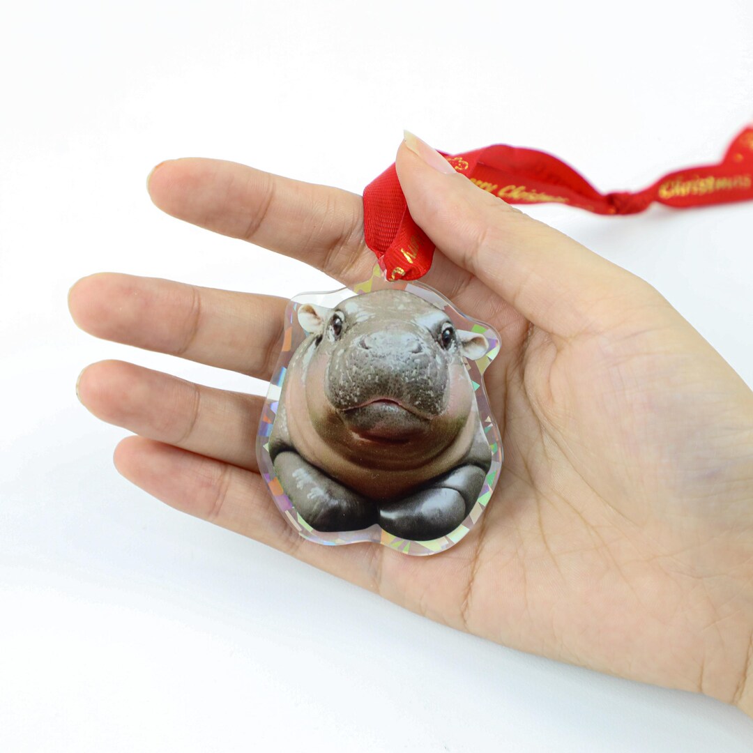 Moo Deng Moo Deng Christmas Ornaments Acrylic Ornaments Laser Effect ...