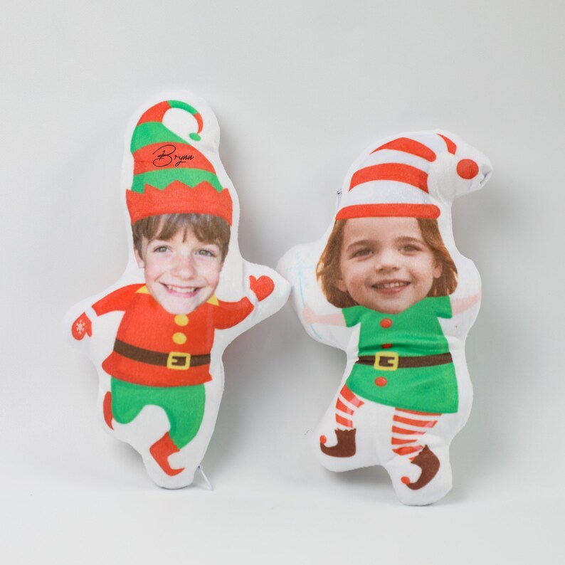 Custom Elf Name Pillow | Custom Christmas Elf Face Pillow | Custom ...