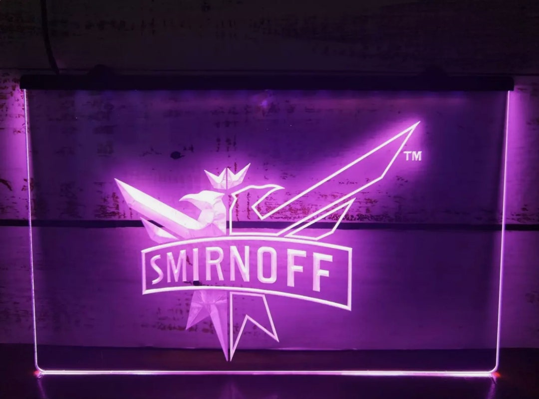 Smirnoff Vodka Custom Made to Order Neon Glow Effect Home Garden Man ...