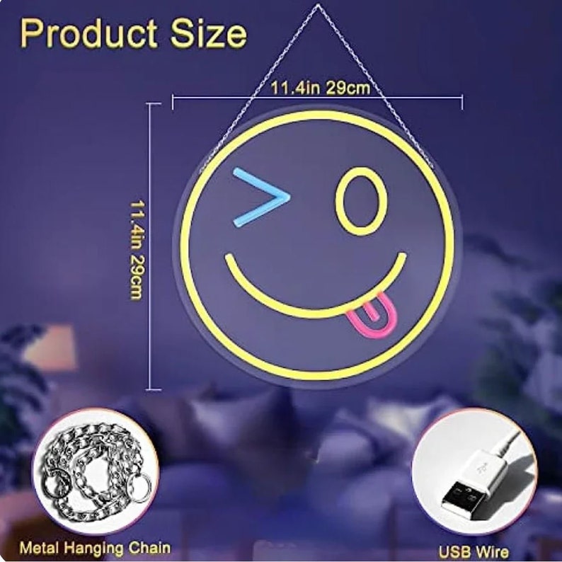 Smiley Face Custom Made to Order Neon Sign Led Light - Etsy UK