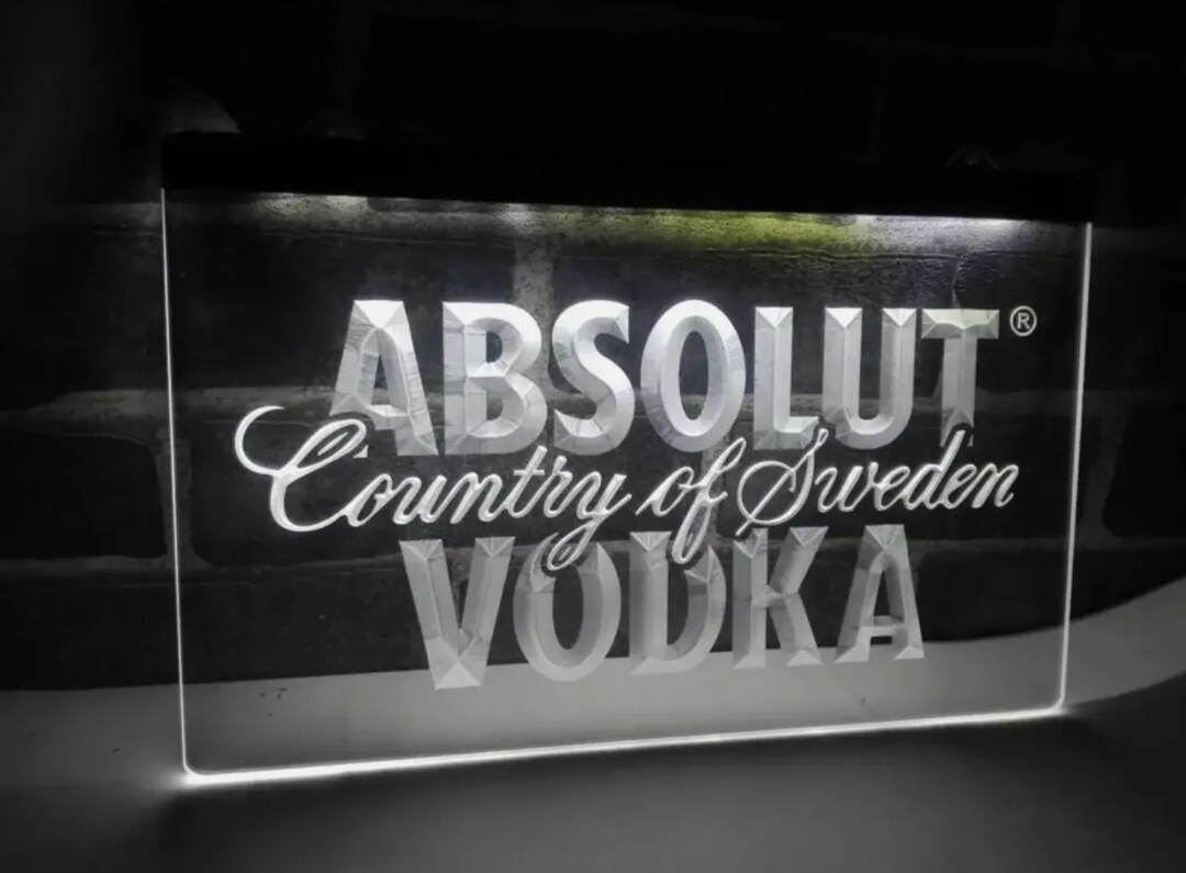 Absolut Vodka Custom Made to Order Neon Glow Effect Home Garden Man ...