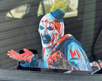 2016 Slasher Horror Movie Terrifier Art the Clown Face Adhesive Vinyl ...