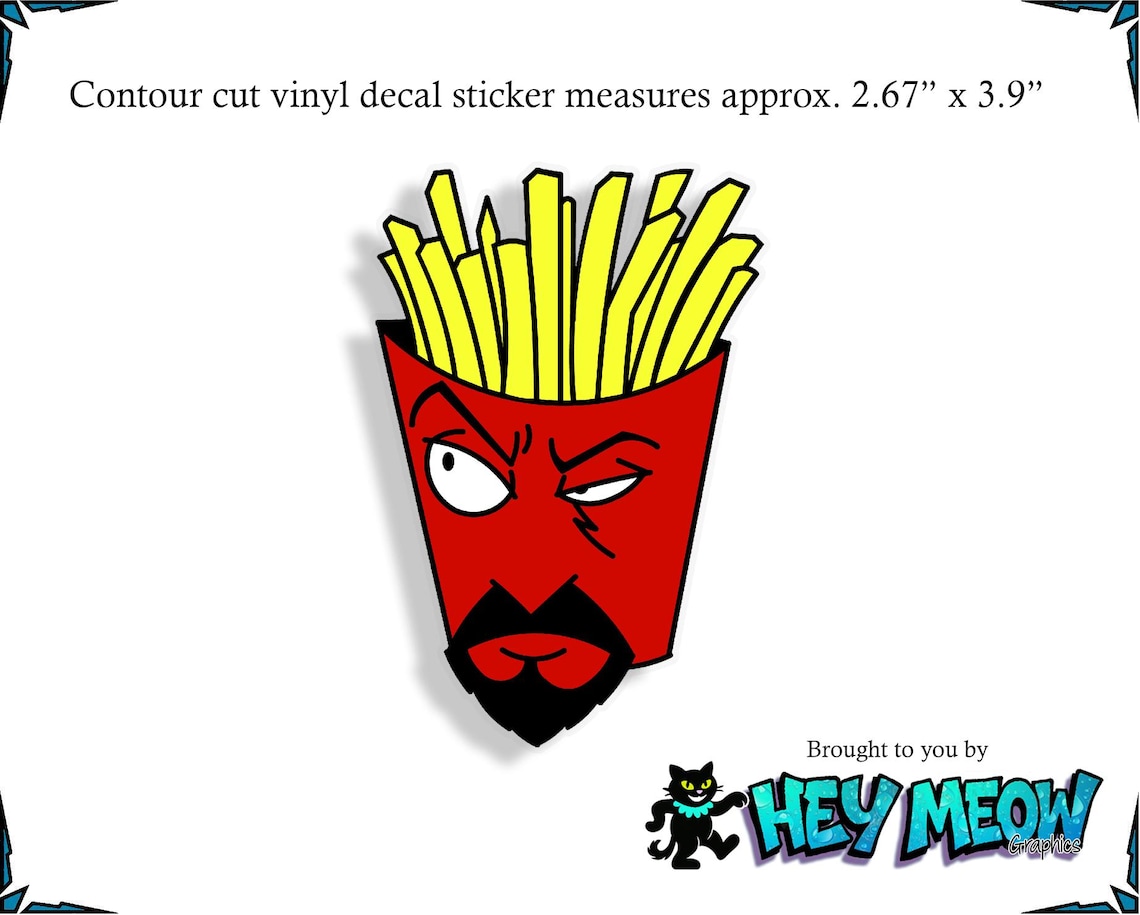 ATHF Aqua Teen Frylock Mad Fast Food Fry Guy Adult Cartoon Vinyl Decal ...