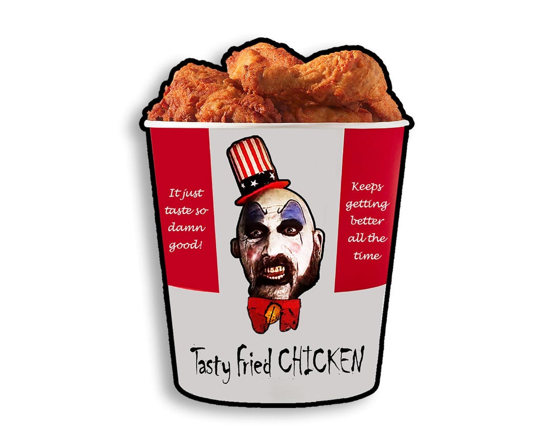 Slasher Captain Spaulding Evil Clown Fried Chicken Horror Movie Vinyl ...