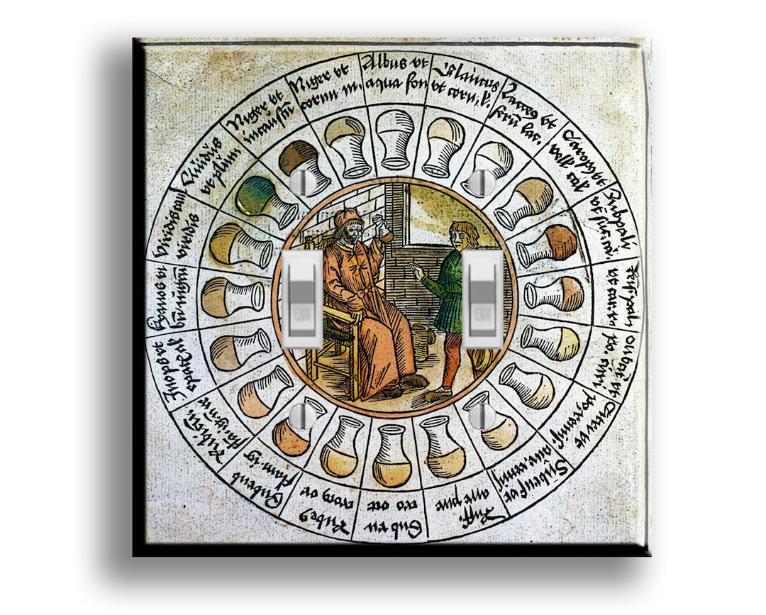 Vintage Urine Color Chart Medieval Uroscopy Wheel Light Switch Plate ...