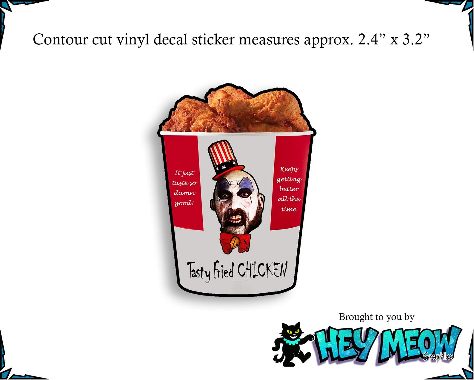 Slasher Captain Spaulding Evil Clown Fried Chicken Horror Movie Vinyl ...