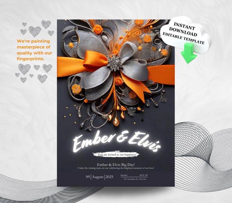 Unique Template for Your Wedding, 90% Ready Invitation Template ...