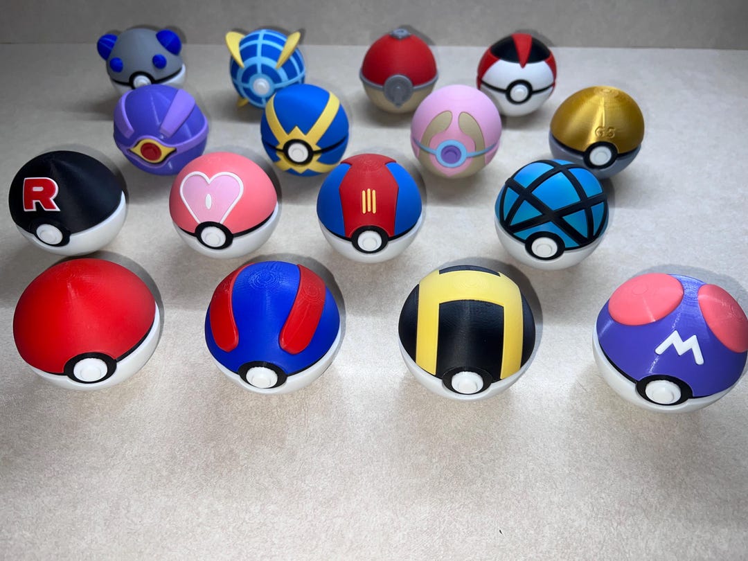 3D Printed Pokeballs Poké/great/ultra/master/quick/level/dusk/love/heal ...