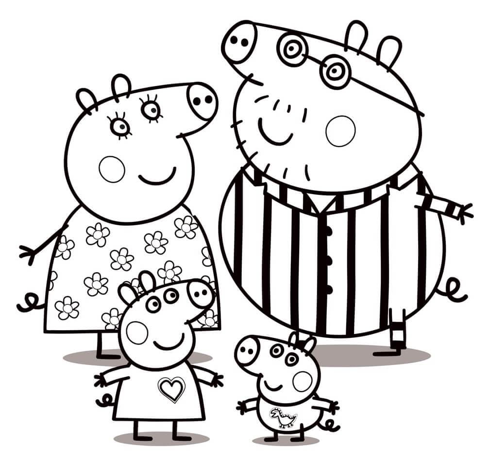 Peppa Pig Coloring Pages: Cartoon Animal Prints (digital Download) - Etsy