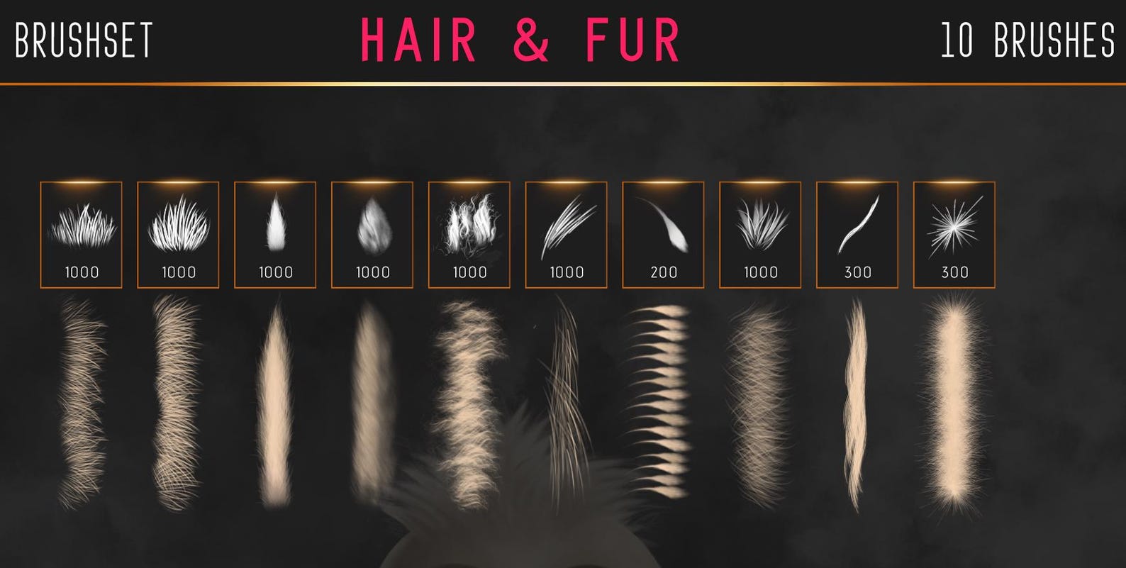 Photoshop Hair & Fur Brushes: Animal Hair Drawing (ABR) - Etsy
