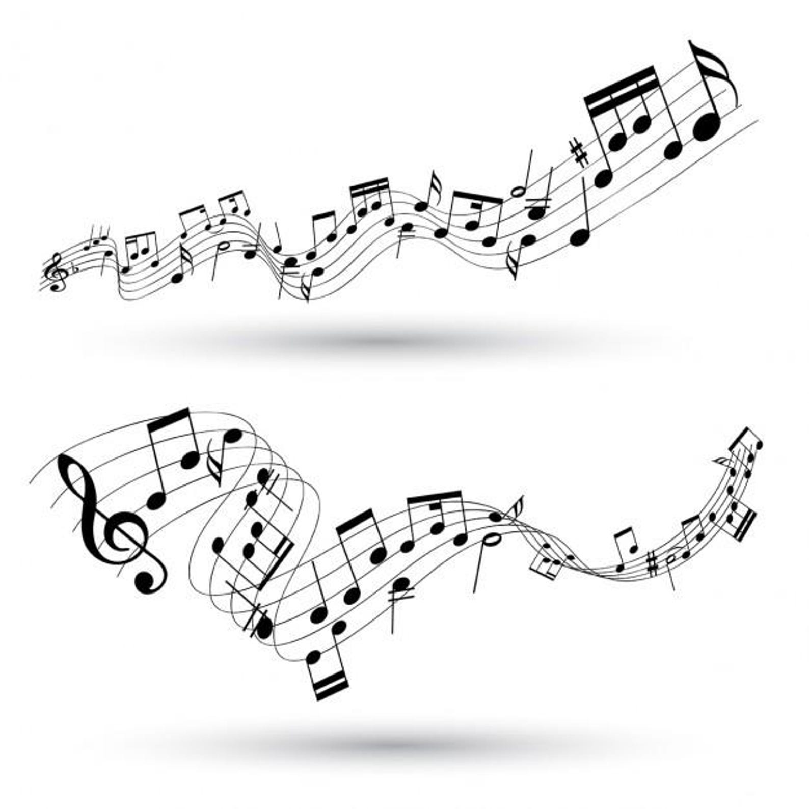 Abstract Music Notes Vector Design, Black and White (JPG, EPS) - Etsy