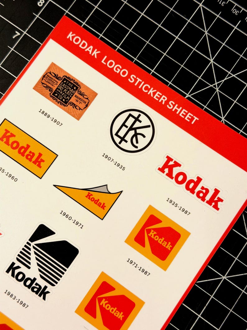 Kodak Logo Evolution Sticker Pack - 11 Stickers - Etsy